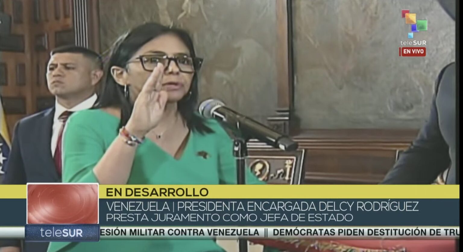 Delcy Rodríguez es juramentada como presidenta encargada de Venezuela ...